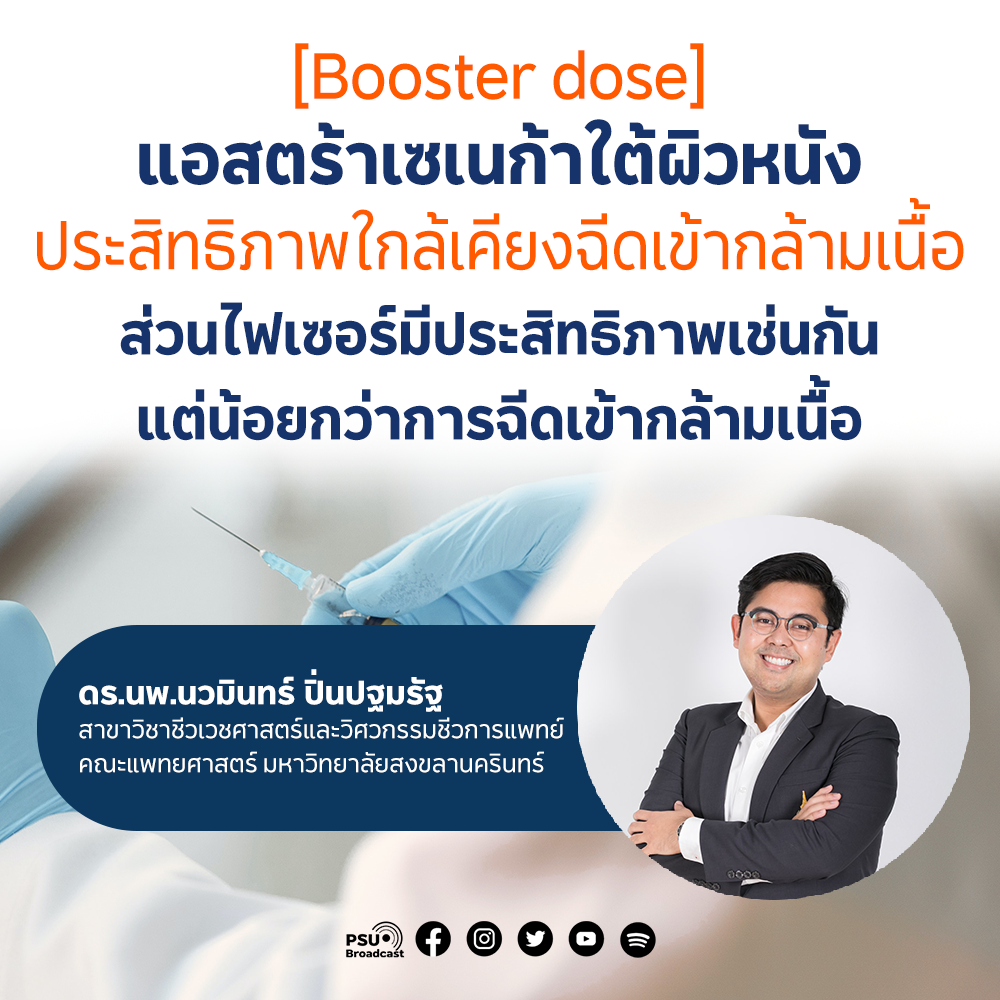 Booster dose แอสตราเซเนกาใต้ผิวหนัง ประสิทธิภาพใกล้เคียงฉีดเข้า ...